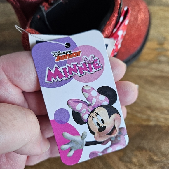 Disney | Shoes | Disney Minnie Red Glitter Girls Boots | Poshmark